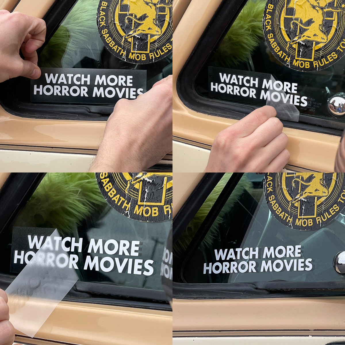 WATCH MORE HORROR MOVIES VINYL DECAL MUSTARD – Studiohouse Designs